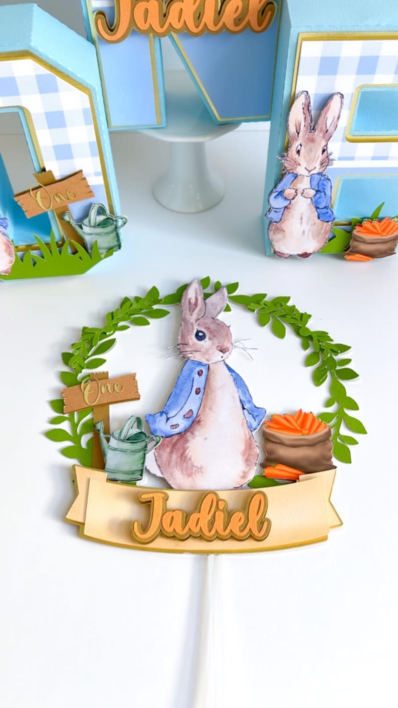 Peter Rabbit Personalized Easter and Birthday Cake Topper - Bunny 1st ...
