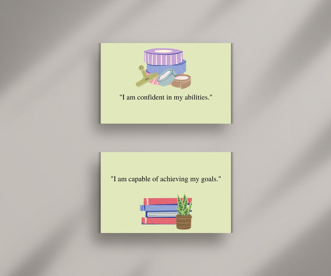 50 Positive Affirmation Card for Student. Editable Template. Readily ...