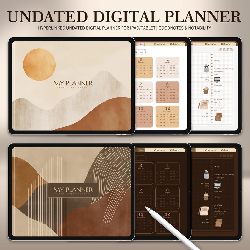Undated Digital Planner, Digital Planner, Goodnotes Planner, Daily ...