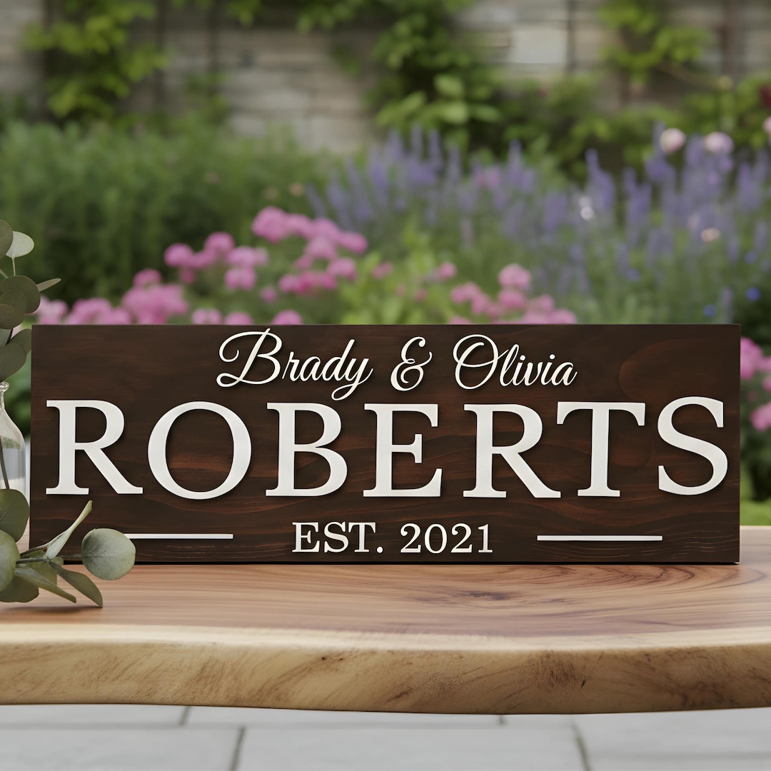 Personalized Wedding Last Name Sign: Baltic Birch Wood, Established ...