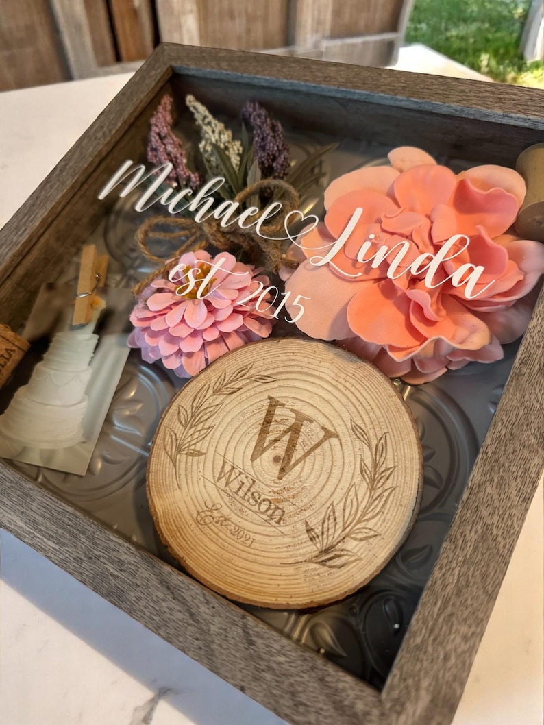 Personalized Wedding Day Keepsake Shadowbox, Custom Bride and Groom ...