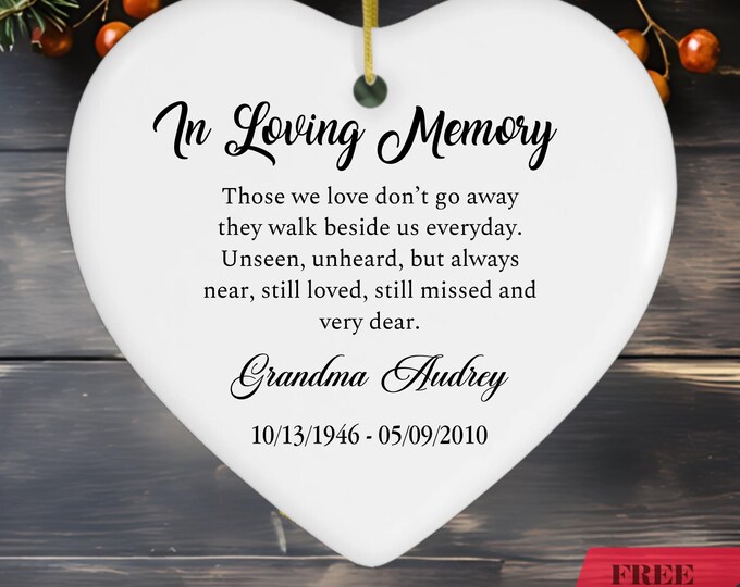Personalized Memorial Christmas Ornament Custom in Loving Memory ...