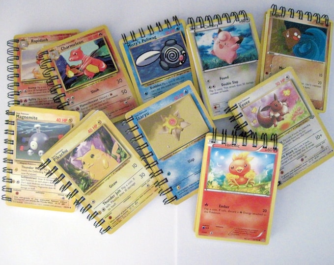 Mini Pokemon Notebook - Recycled Trading Cards - Etsy
