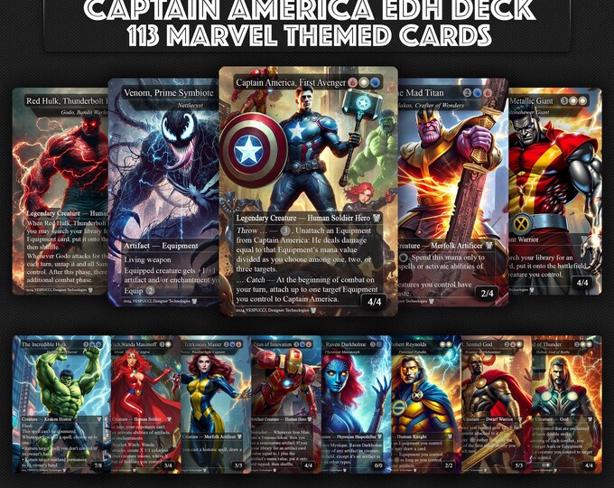 Captain America EDH Deck, 113 Cards, 13 Sideboard, Includes All Major ...