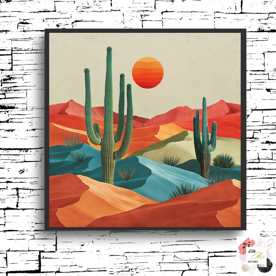 Paint by Number Desert Colour Vintage Cactus Stylized Portrait Art Kit ...