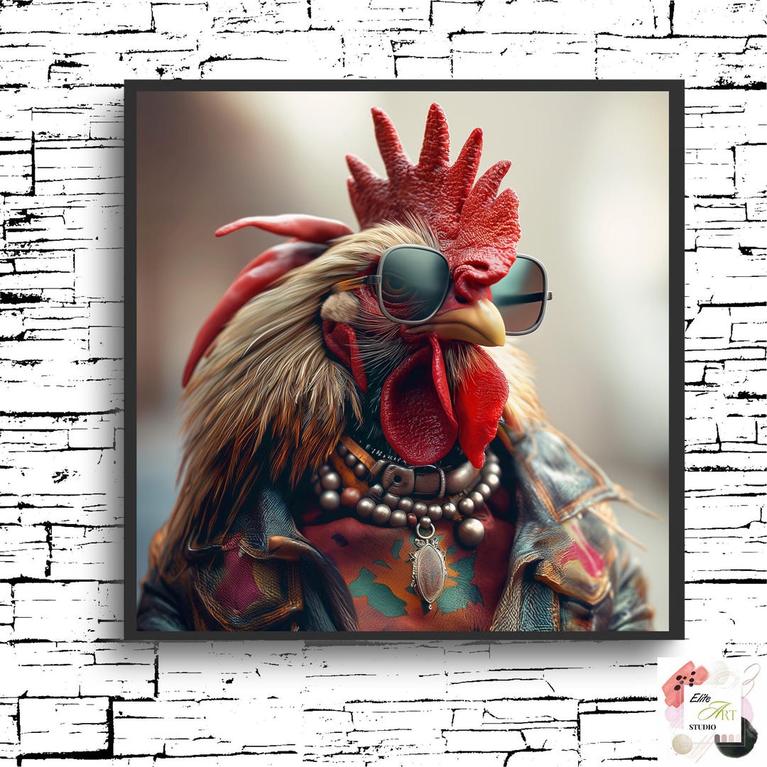 Paint by Number Funny Rooster With Accessories & Styling Jacket ...