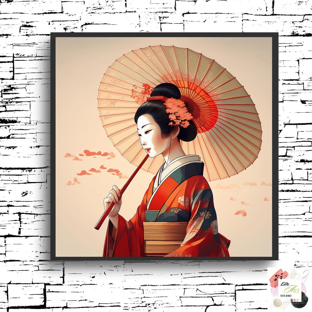 Paint by Number Geisha Art Kit Japanese Painting Set for Mindfulness ...