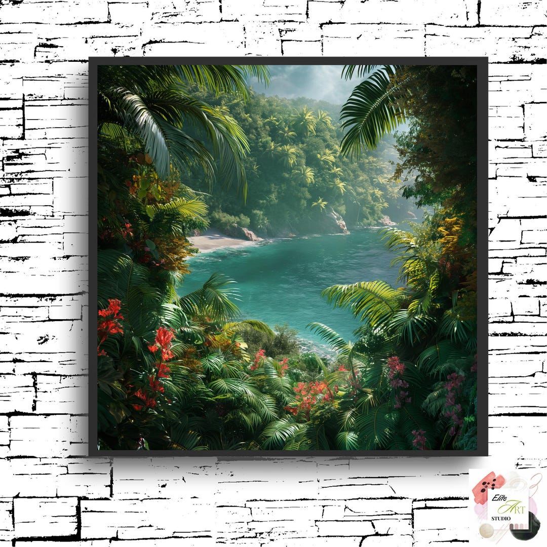 Coastal Rainforest Paint by Number Kit Lush Coloring Drawing for Adults ...