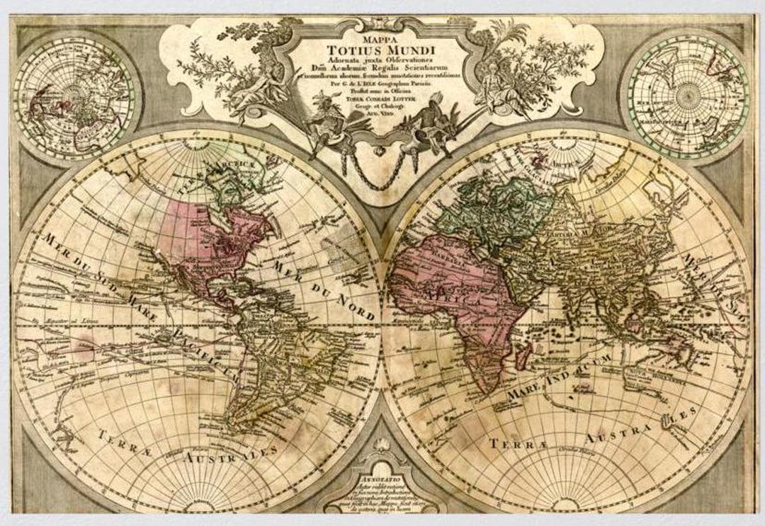 Vintage and Majestic World Map - Etsy