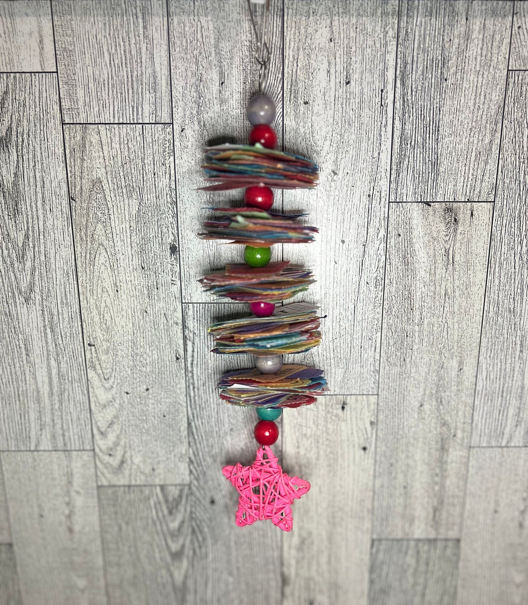 Colorful Paper Raffle Ticket Bird Toy With Wicker Star - Etsy