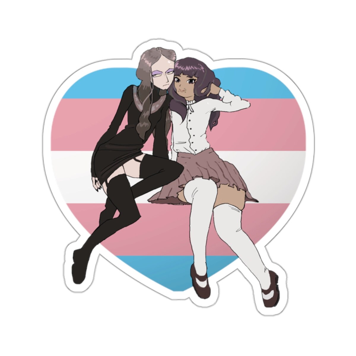 Fear and Hunger Sticker LGBT Enki and Marina Trans/lgbt/rainbow Heart ...