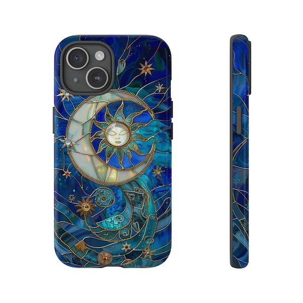 Celestial Moon Stained Glass Phone Case - Etsy
