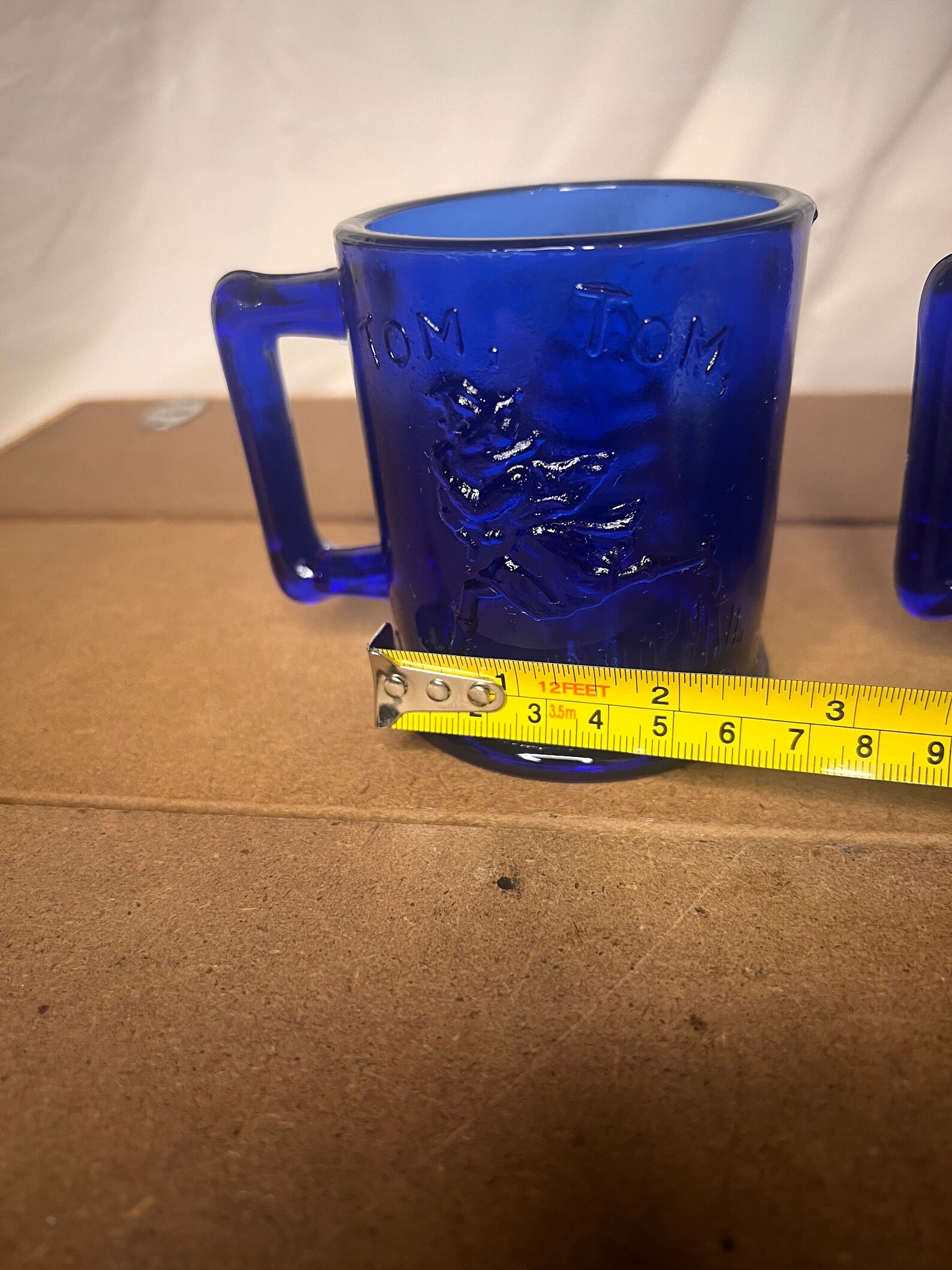 Humpty Dumpty/tom/cobalt Blue Glass Mug/ Nursery Rhymes/vintage Set of ...