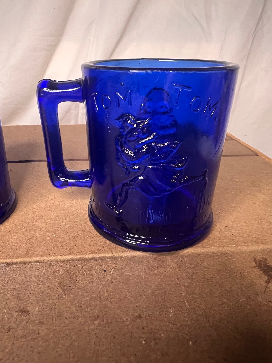 Humpty Dumpty/tom/cobalt Blue Glass Mug/ Nursery Rhymes/vintage Set of ...