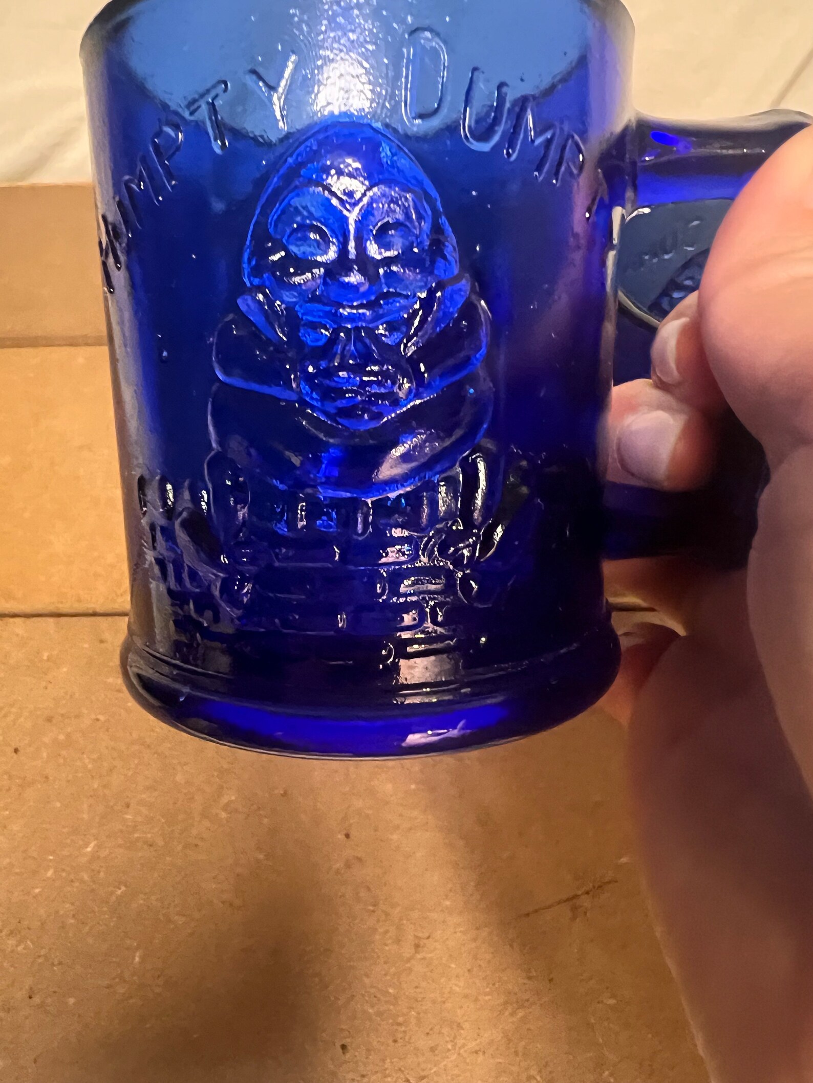 Humpty Dumpty/tom/cobalt Blue Glass Mug/ Nursery Rhymes/vintage Set of ...