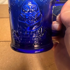 Humpty Dumpty/tom/cobalt Blue Glass Mug/ Nursery Rhymes/vintage Set of ...