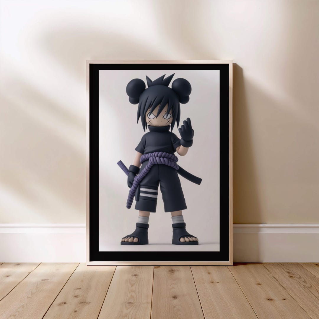 Sasuke Inspired Anime Poster, Art Style, Dark Aesthetic Ninja Print ...