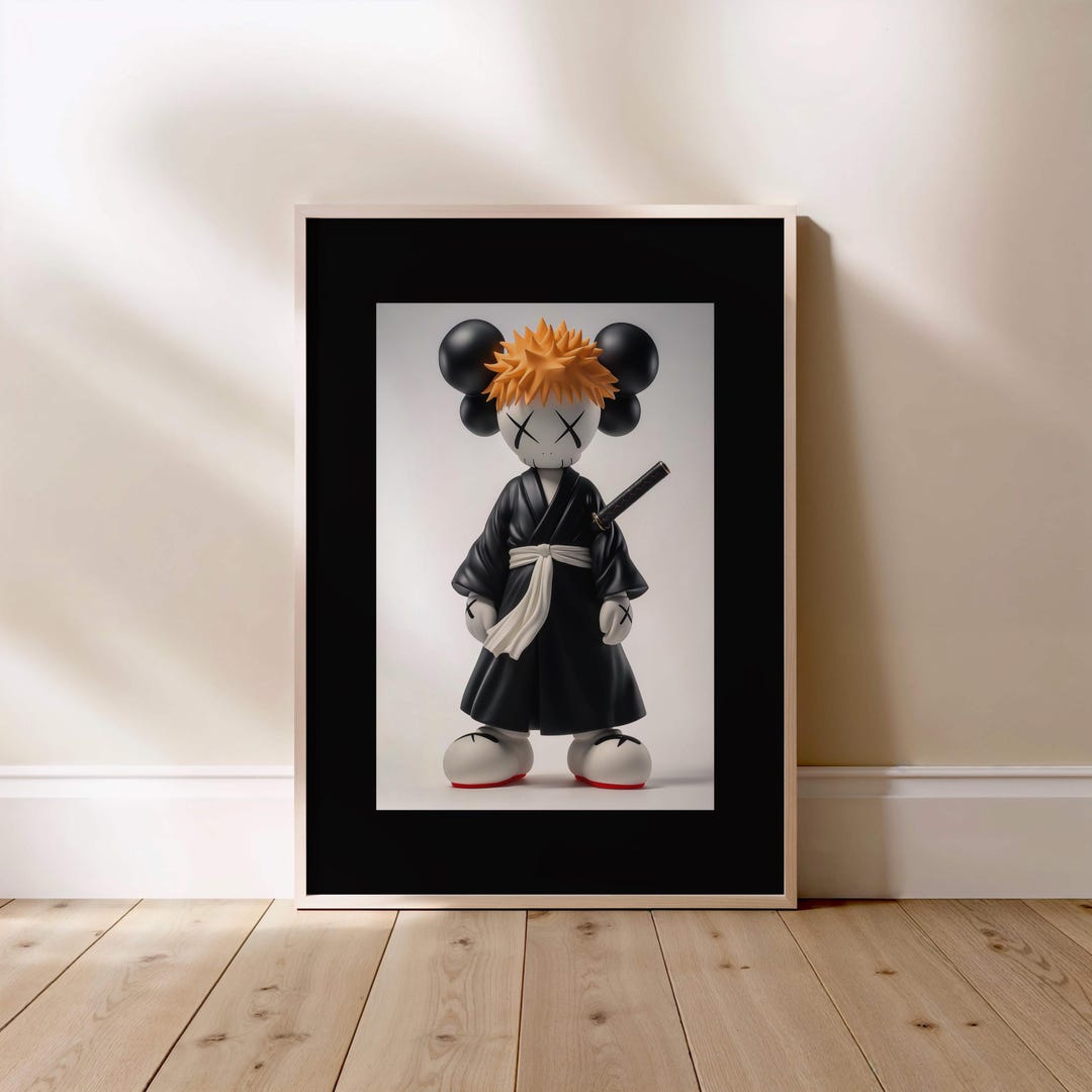 Ichigo Anime Poster, Bleach Art Print, Samurai Aesthetic Wall Decor ...