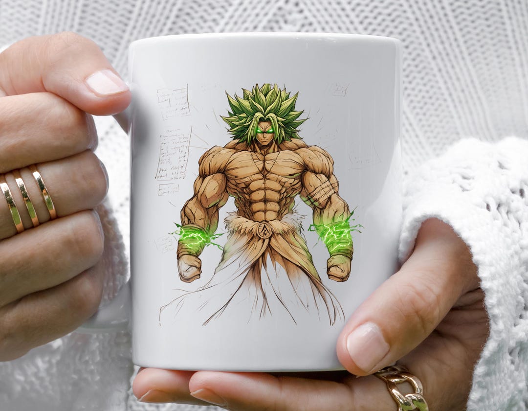 Broly Ceramic Mug, Dragon Ball Anime Coffee Cup, 11oz 15oz Gift for ...