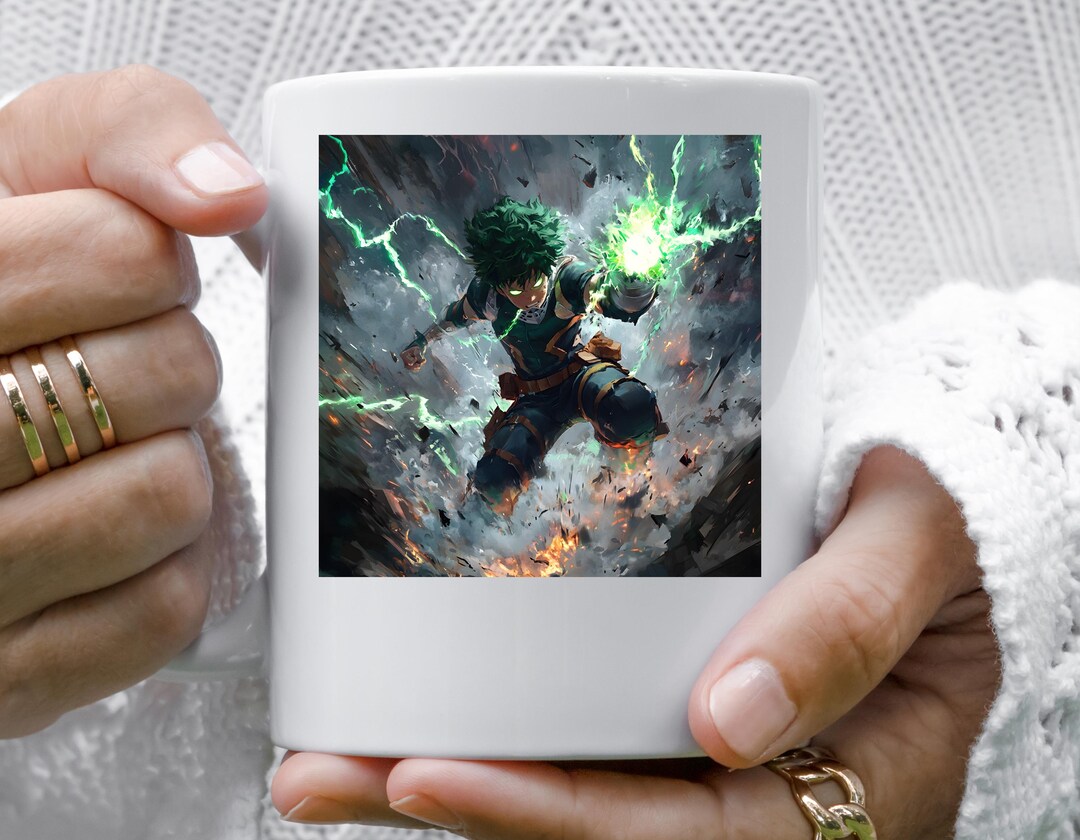 Deku My Hero Academia Coffee Mug Anime Gift for MHA Fans, Heroic Green ...