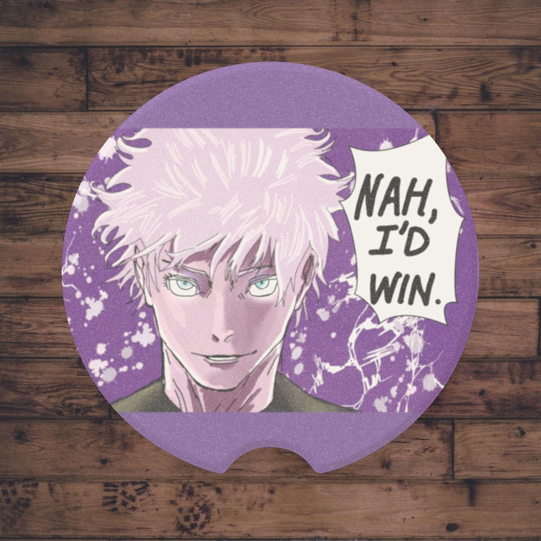 Car Coaster, Gojo Nah I'd Win JJK Anime Cup Holder, Car Accessory ...