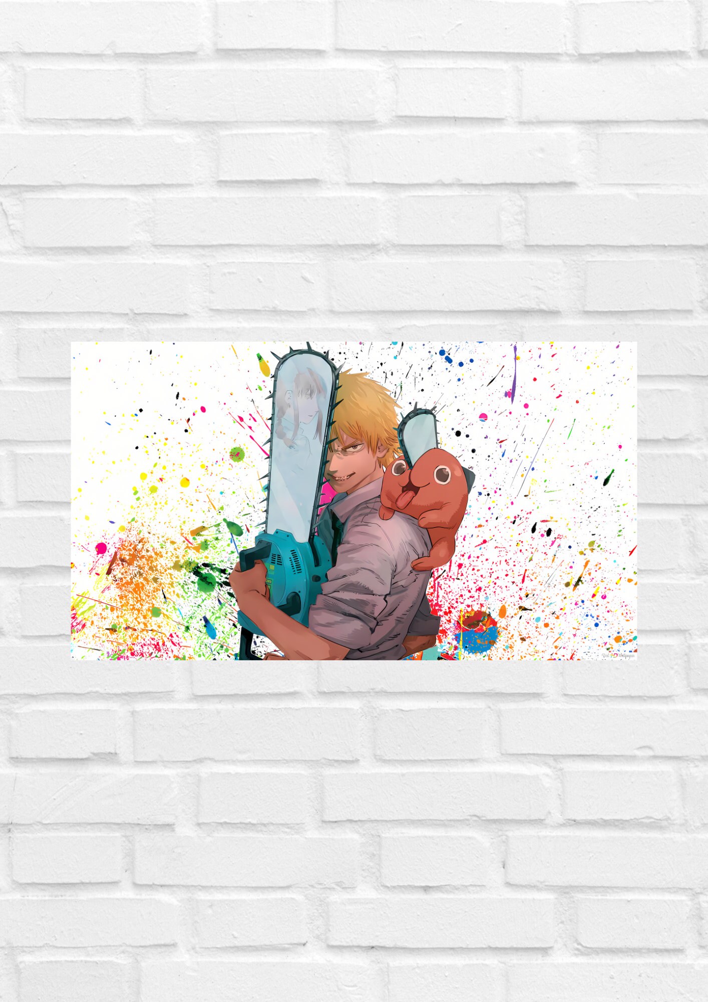 Pochita X Denji Anime Poster Chainsaw Man Anime Wall Art Pochita Anime ...