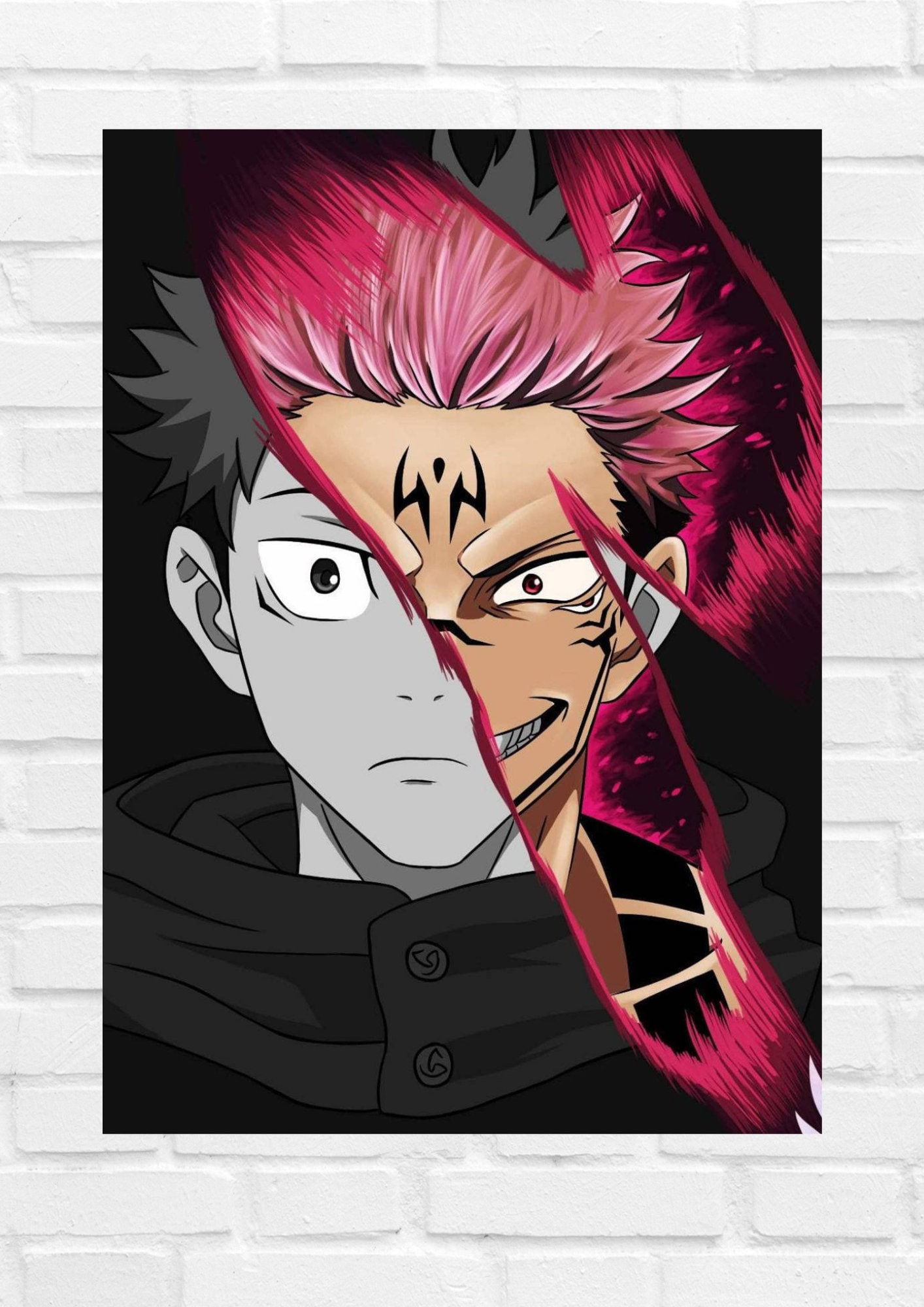Jujutsu Kaisen Sukuna X Yuji Anime Wall Art Yuji X Sukuna Anime Poster ...