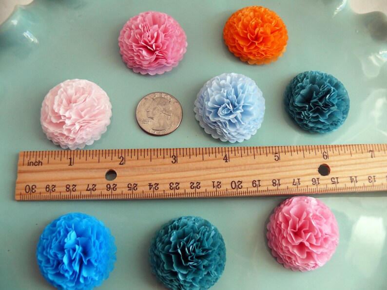 1 Inch Button Mums Tissue Paper Flowers Cerise Pink Wedding | Etsy