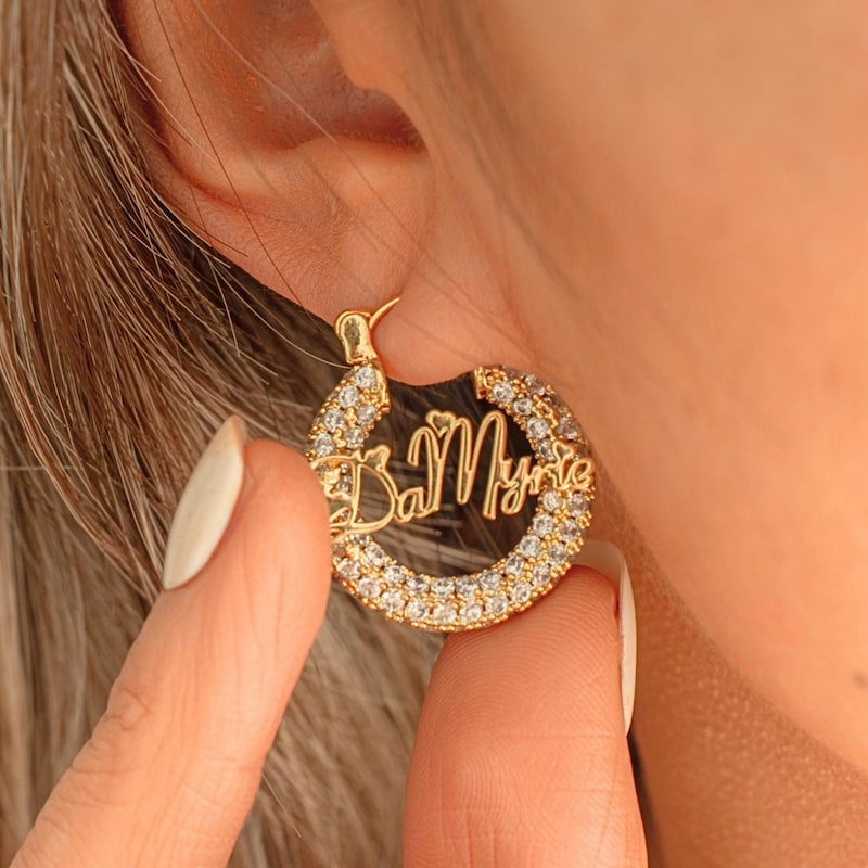 Custom Name Earrings - Etsy