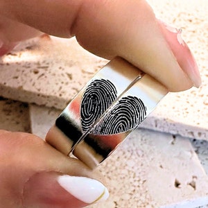 Custom Fingerprint Ring • Actual Fingerprint Band • Personalized ...