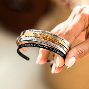 Custom Bible Verse Cuff Bracelet • Personalized Purity Christian ...