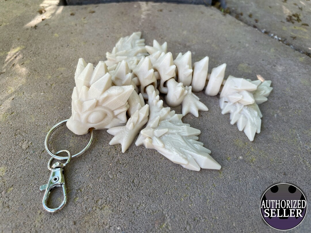 Tiny Crystal Dragon Keychain - 5.25 Inches - Desktop or Fidget Toy ...