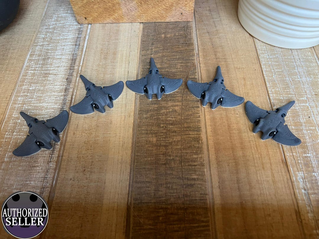 Miniature Flexi Manta Rays - 5 Pack - 2 Inches - Desktop or Fidget Toy ...