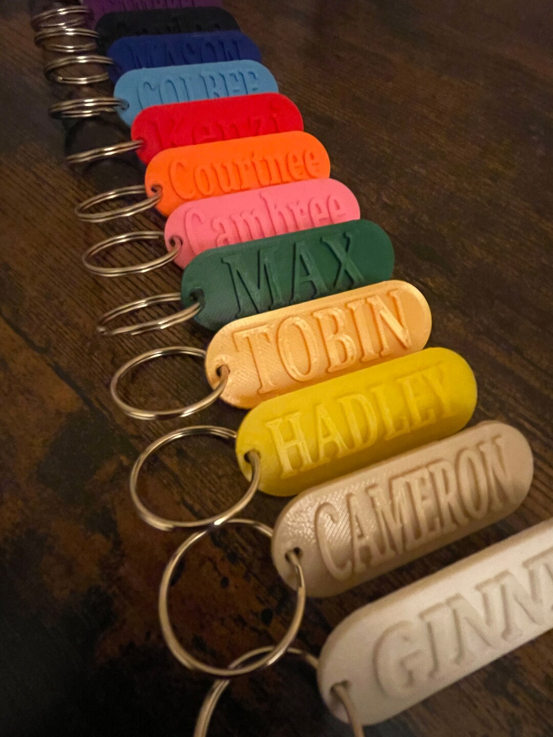 Customizable Name Keychain or Zipper Pull - Choose Your Color and Name ...