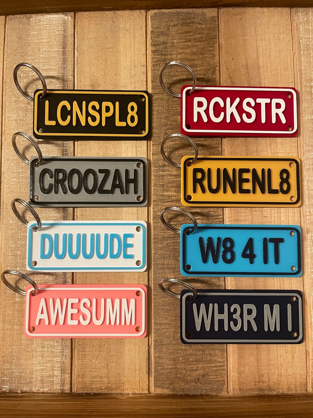 Customizable Mini License Plate Keychain, Bag Tag, Luggage Tag ...