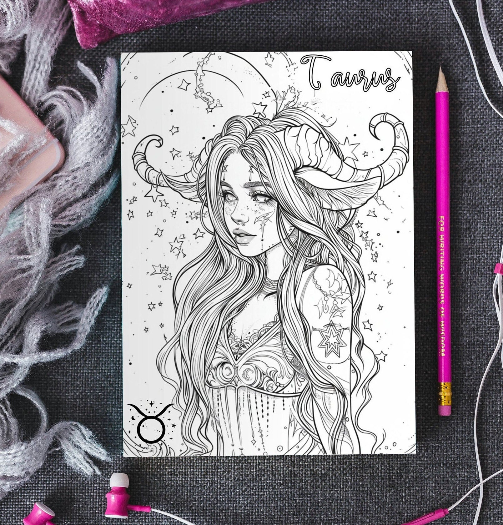 12 Zodiac Signs Coloring Book, Coloring Pages, Coloring Book for Adults ...