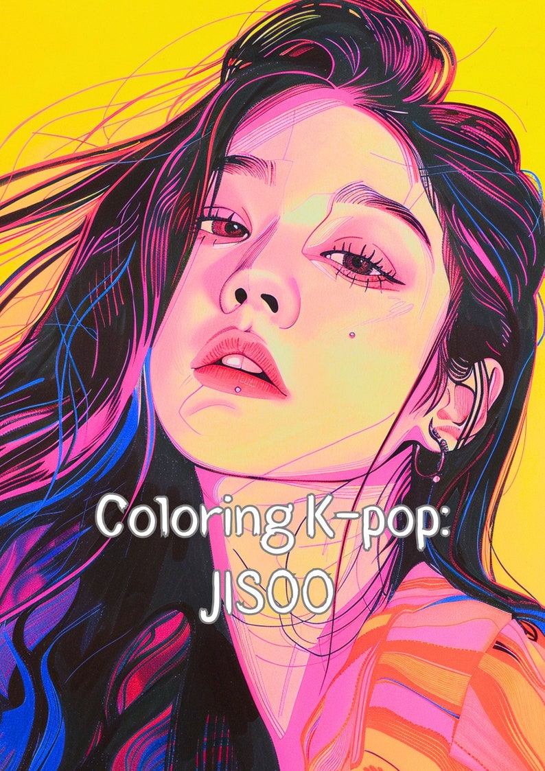 Black Pink JISOO Inspired Coloring Pages, Blinks, Gift Idea, Kpop ...