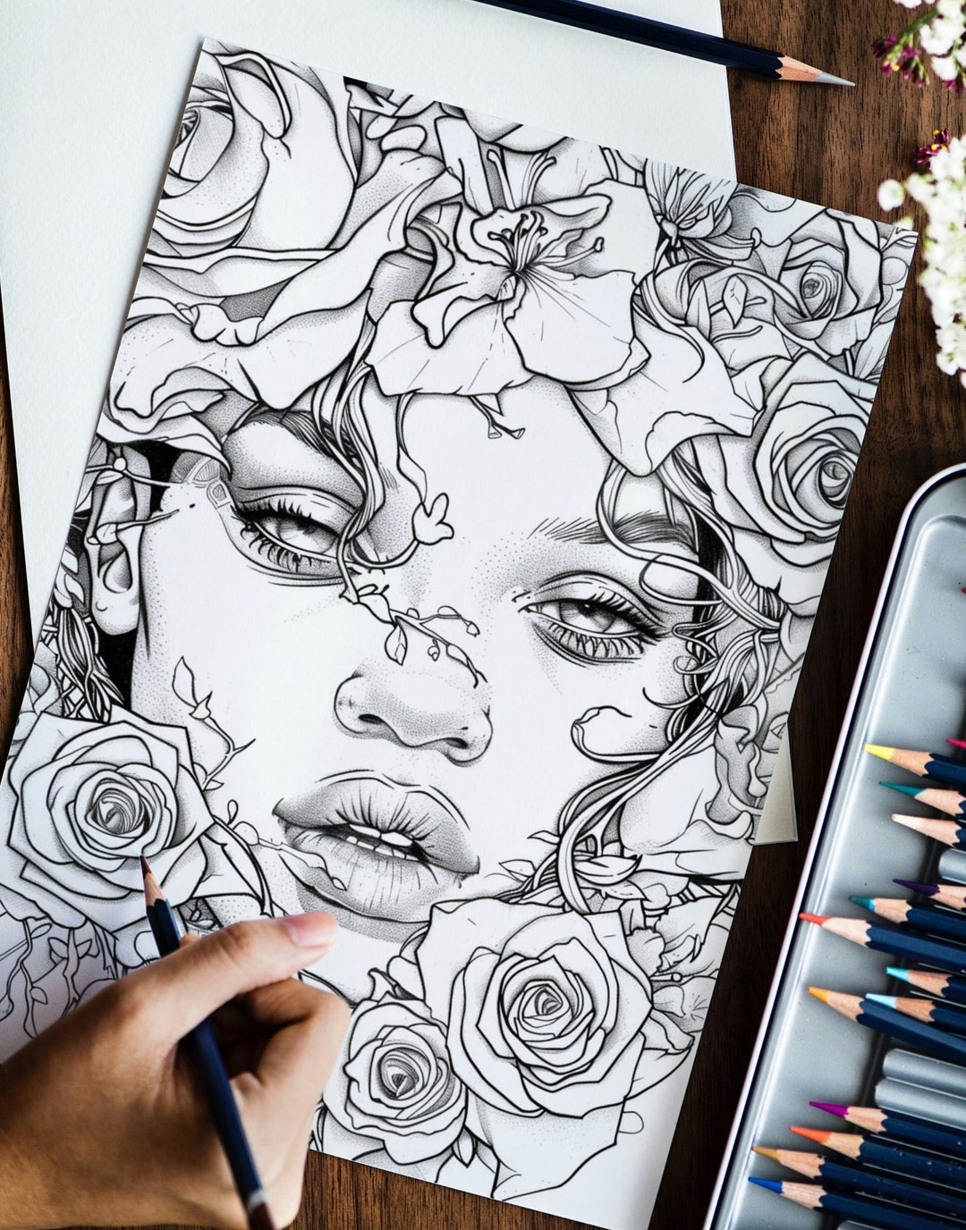 Adult Coloring Sheet Rihanna, Printable Download, Coloring Page ...
