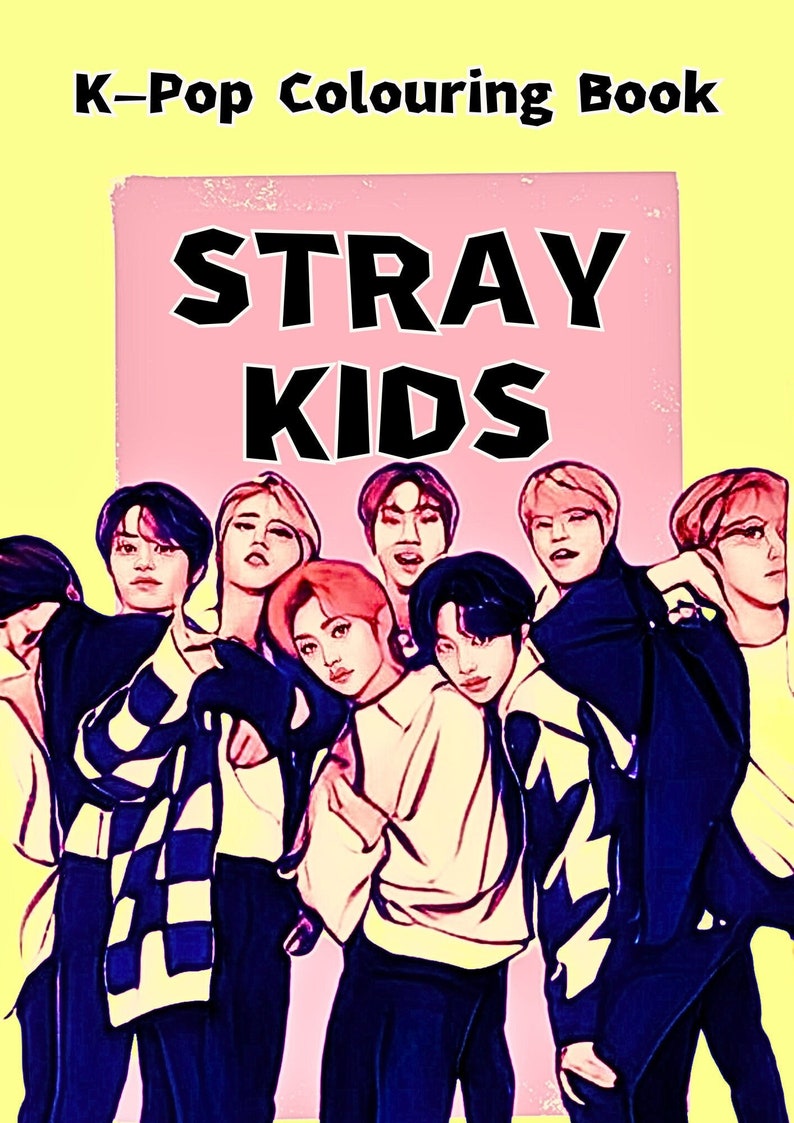 Stray Kids K Pop Coloring Book 40 Page Printable Stay Fan Art