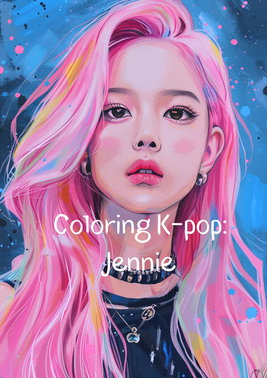 Black Pink Jennie Inspired Coloring Pages, Blinks, Gift Idea, Kpop ...