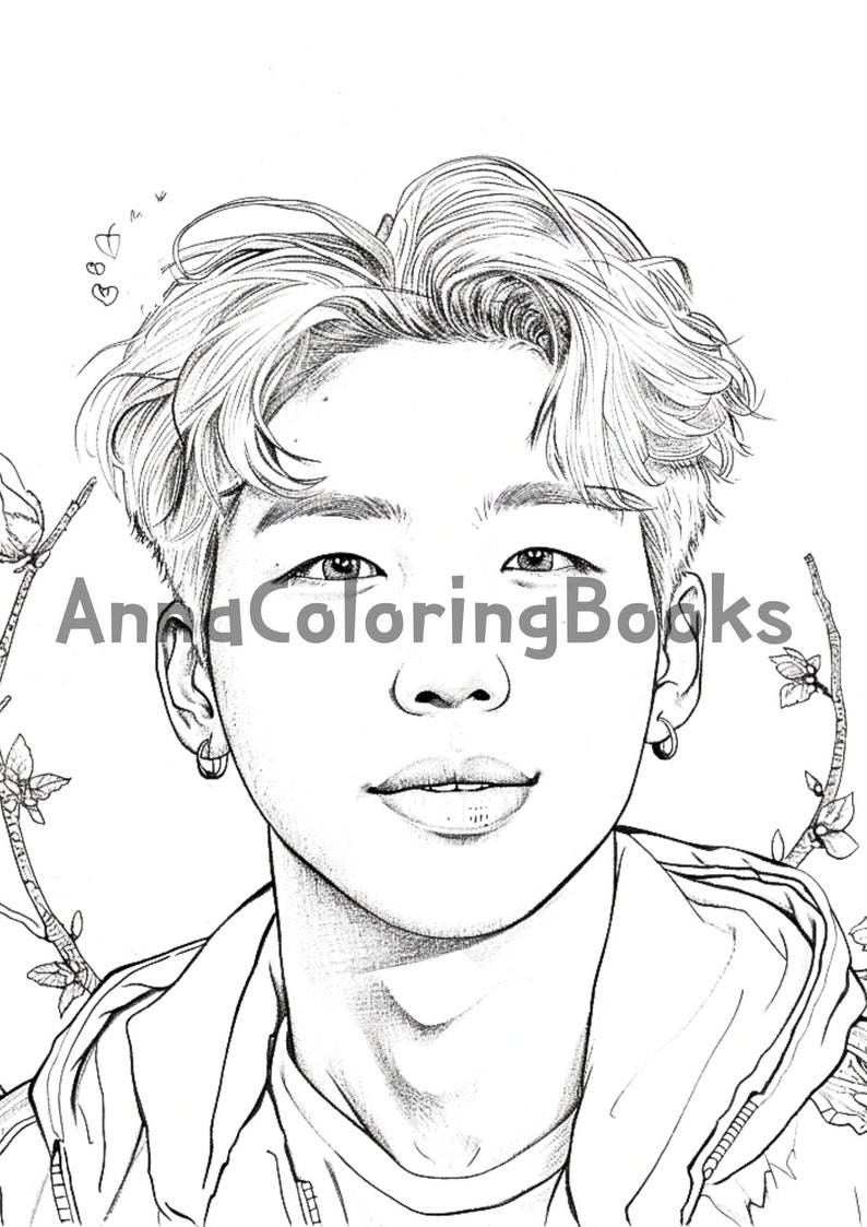 BTS Coloring Book: K-pop Bangtan Art (A4 PDF) - Etsy
