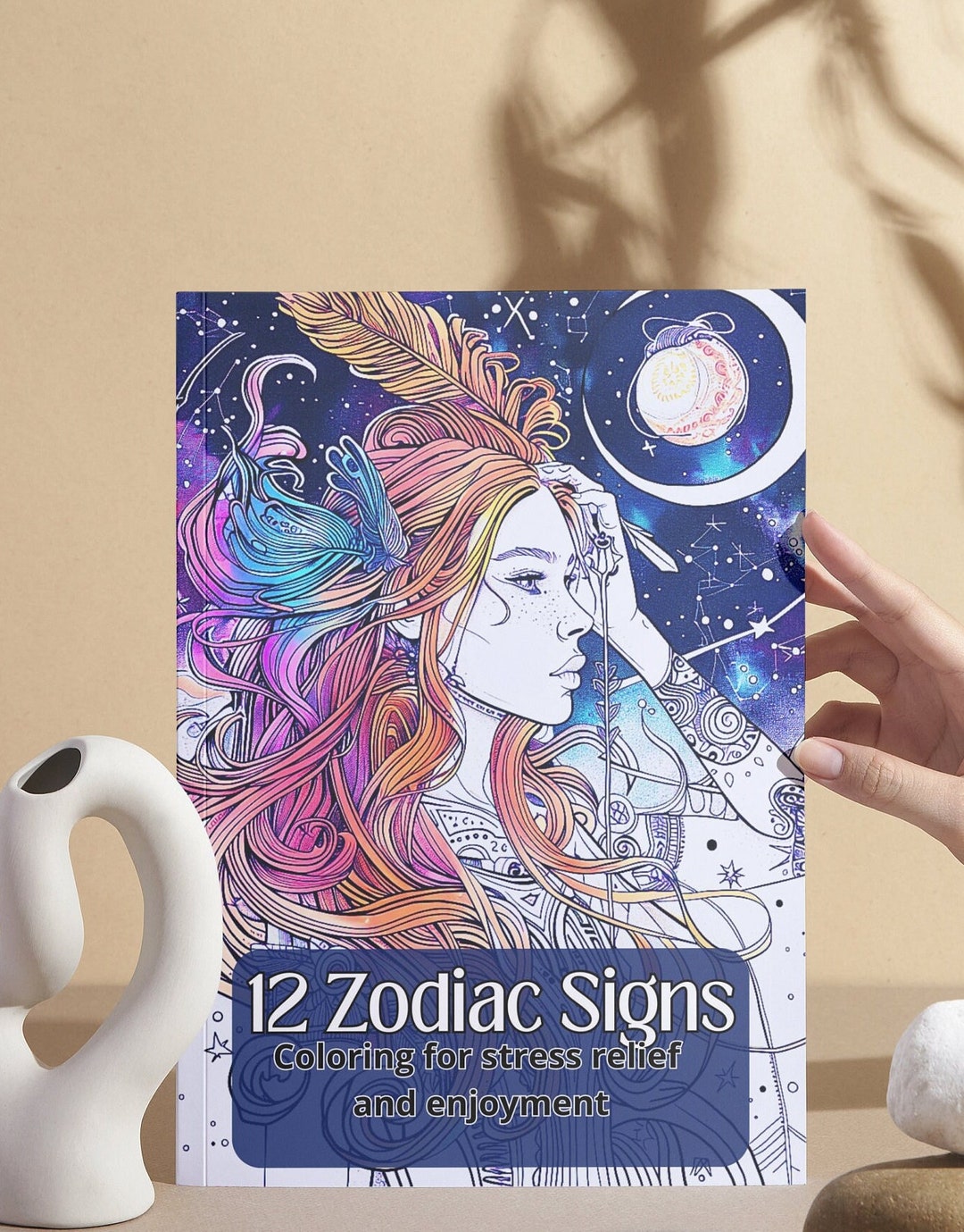 12 Zodiac Signs Coloring Book, Coloring Pages, Coloring Book for Adults ...