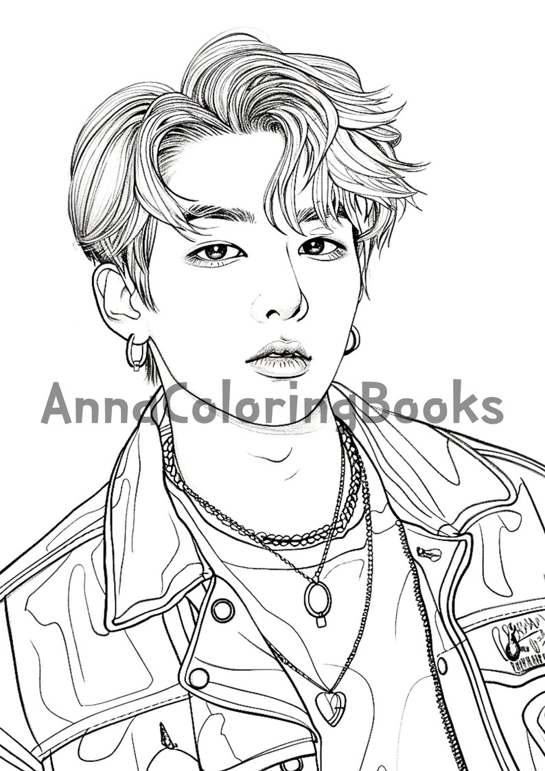 K-pop Coloring Book, BTS Coloring Pages, BTS Coloring Book, Bangtan ...