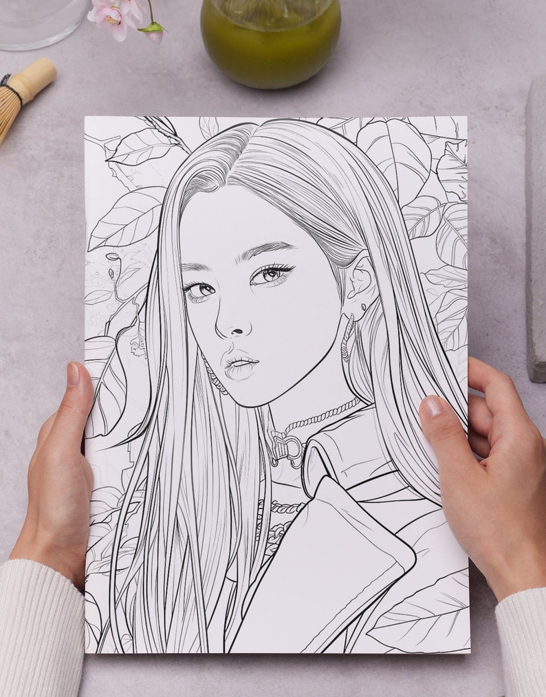 Black Pink JISOO Inspired Coloring Pages, Blinks, Gift Idea, Kpop ...