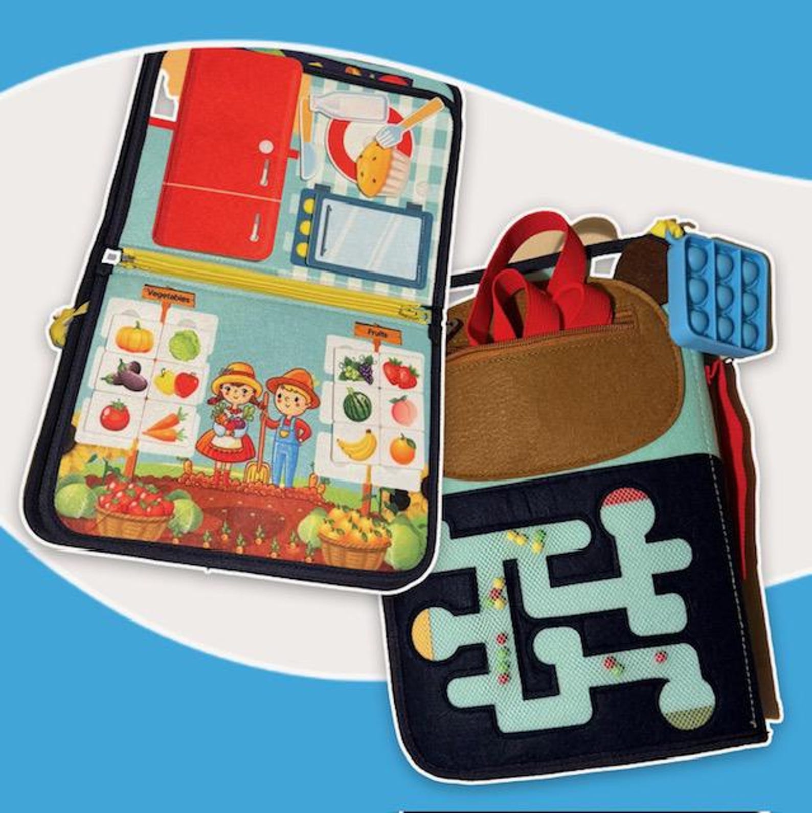 Bear Felt Book Montessori Busy Board Book,educational Sensory Toys ...