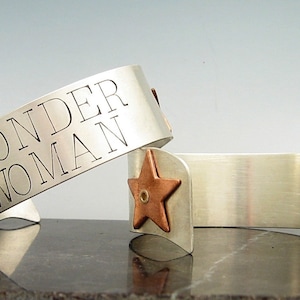 Wonder Woman Cuff With Stars (14k Rivets) - Etsy