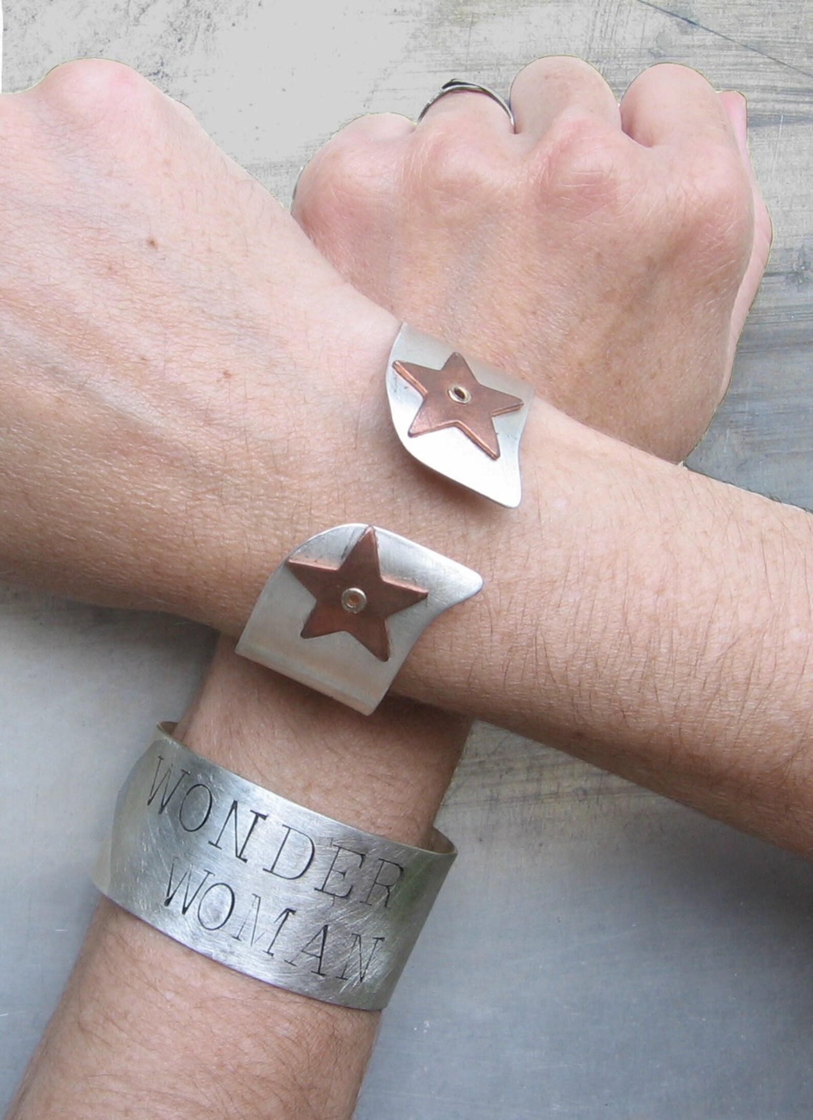 Wonder Woman Cuff With Stars 14k Rivets - Etsy