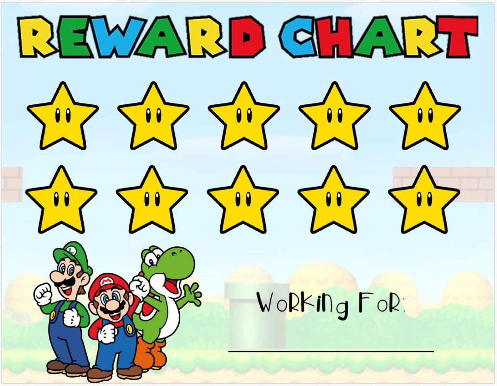 Mario Reward Chart - Etsy