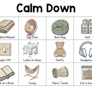 Calm Down Tool Kit Center Materials - Etsy