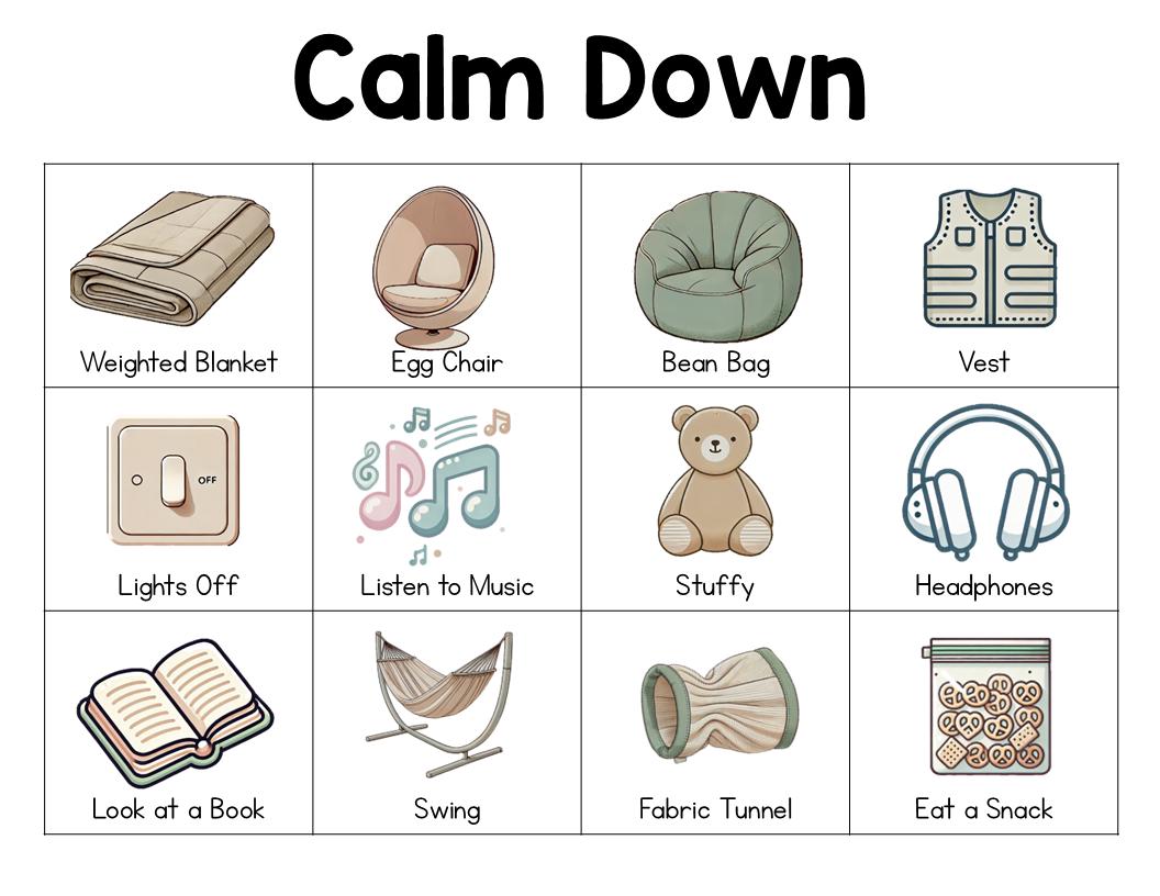Calm Down Tool Kit Center Materials - Etsy